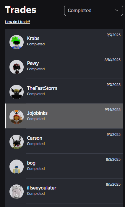 Trading history completions are not in order - Roblox Application and ...