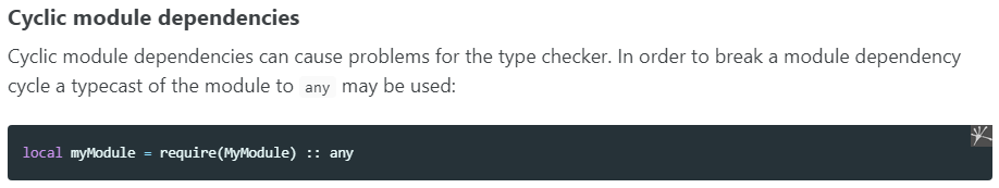 Accessing a type from a module without cyclic error? - Scripting Support - Developer Forum | Roblox