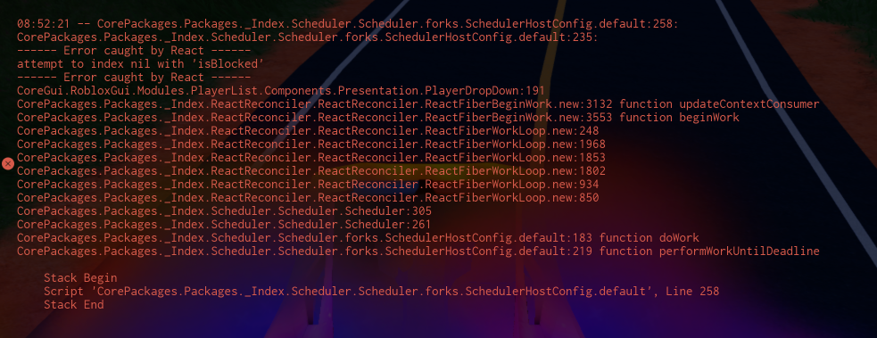 Playerlist crashing when selected player leaves - Engine Bugs - Developer Forum | Roblox