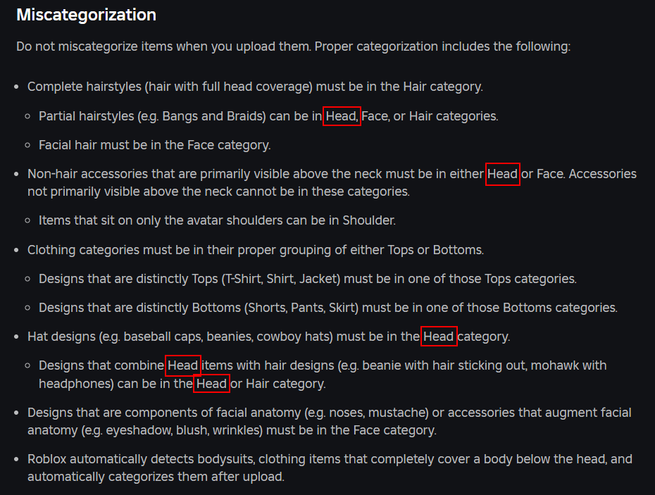 Marketplace Policy docs use incorrect name for accessory type, leading to policy violation ...