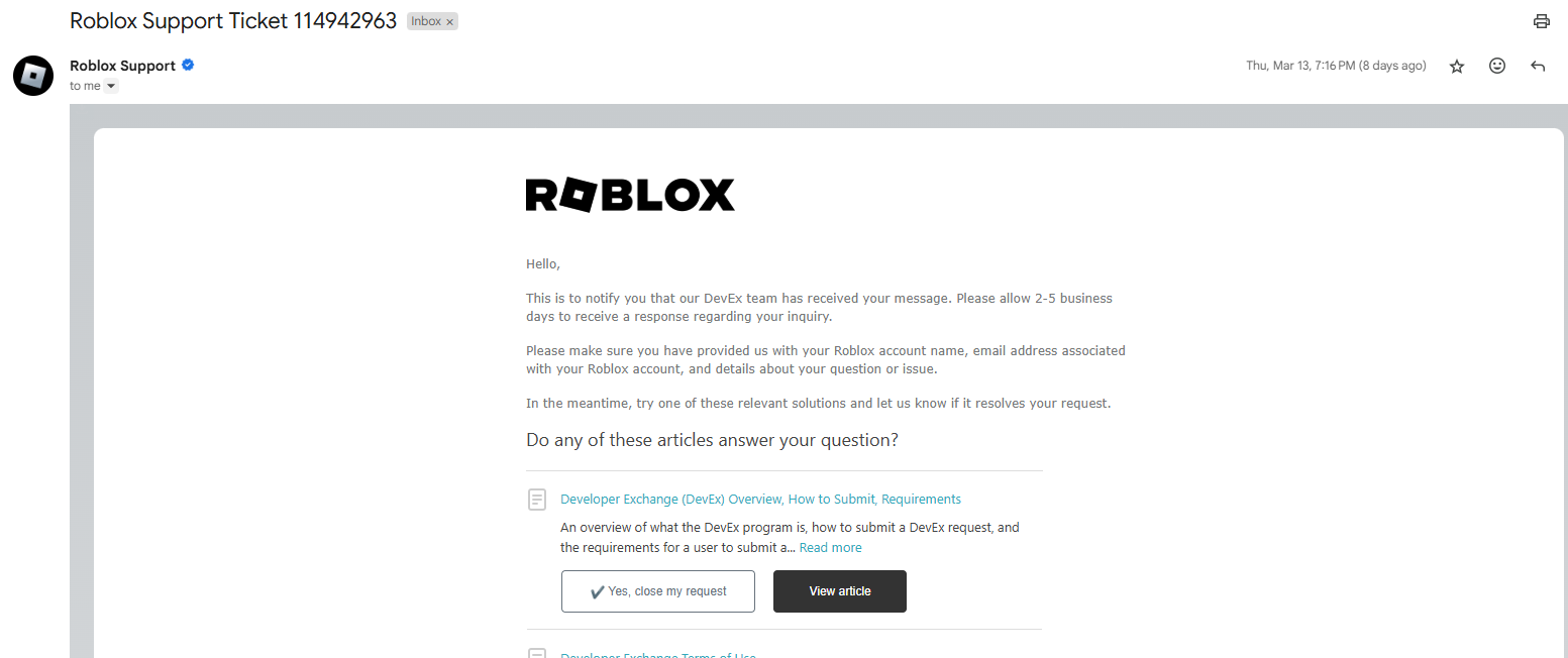 100K DevEx Payment Missing - Platform Usage Support - Developer Forum | Roblox