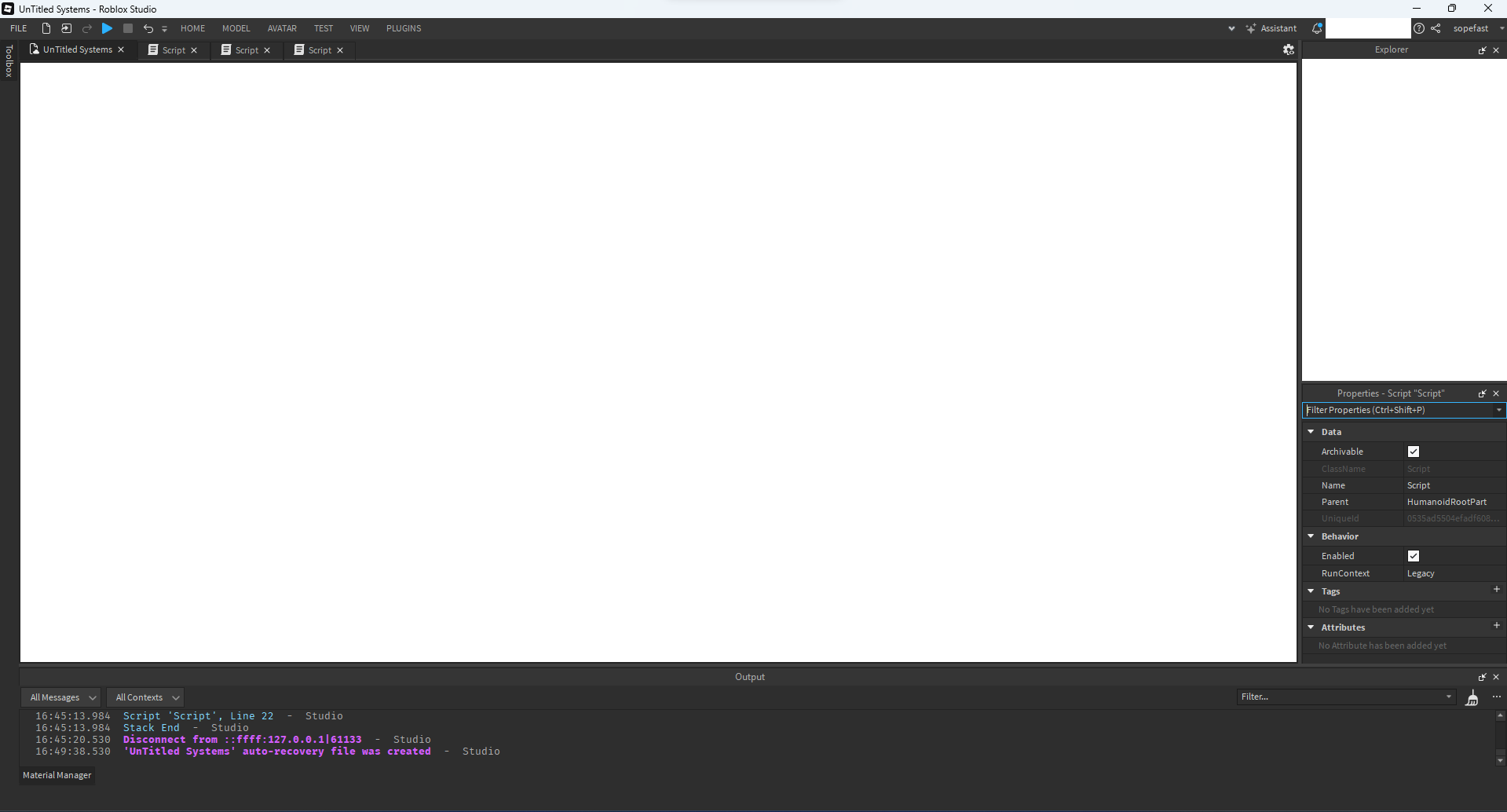 My studio wont save, or load anything after i finished playing a local game - Studio Bugs ...