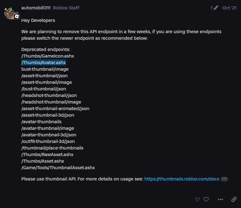 Profile Picture with Discord WebHook and Replit - Scripting Support - Developer Forum | Roblox