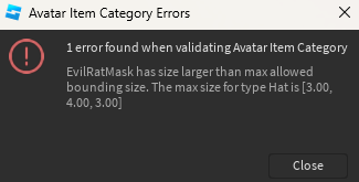 UGC hat error. Size too large - Platform Usage Support - Developer Forum | Roblox