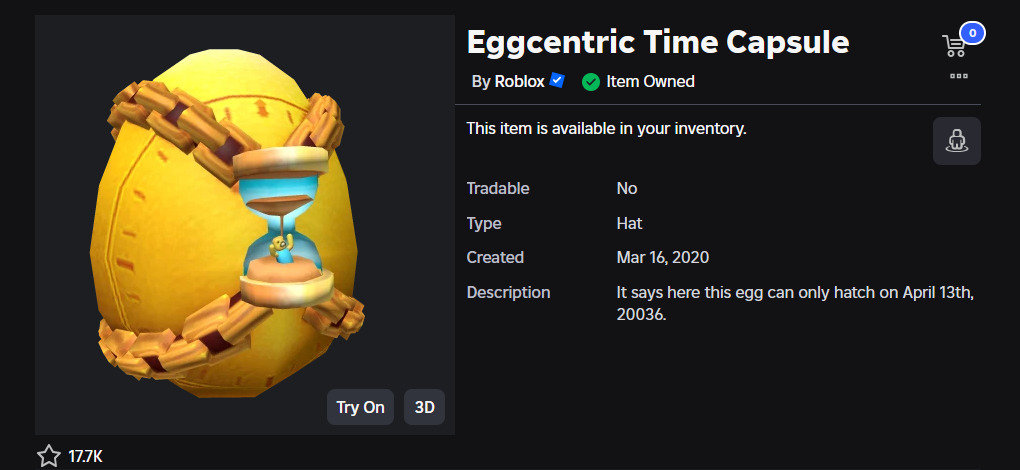 Issue with "Eggcentric Time Capsule" description - Catalog Asset Bugs ...