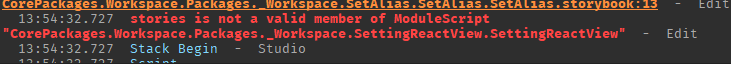 Stories is not a valid member of ModuleScript "CorePackages.Workspace ...