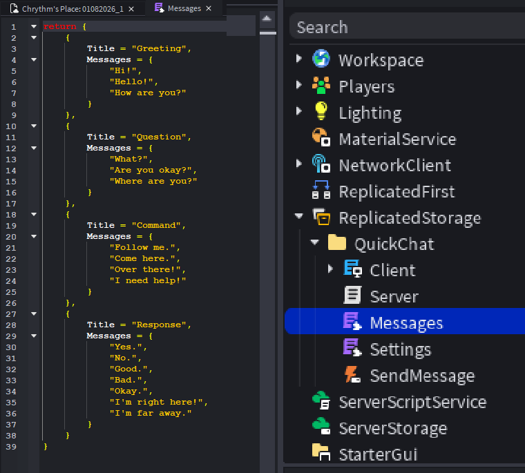 Quick Chat [Chat with pre-defined messages!] - Community Resources ...