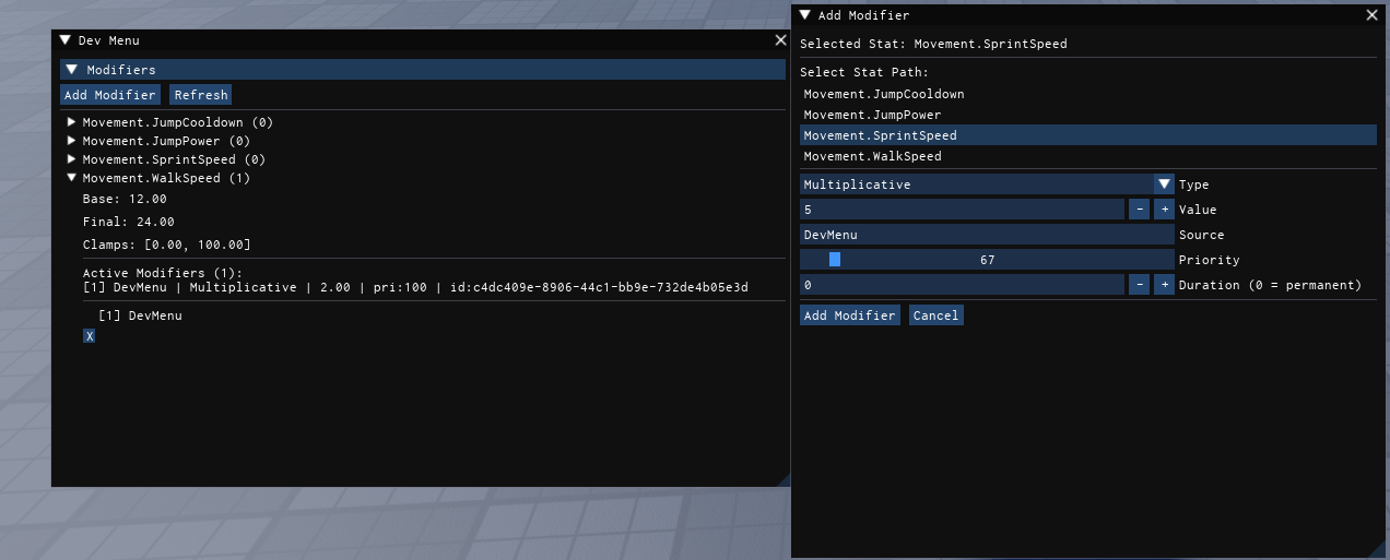 ModifierManager | A stat modifier system with type safety, stacking ...