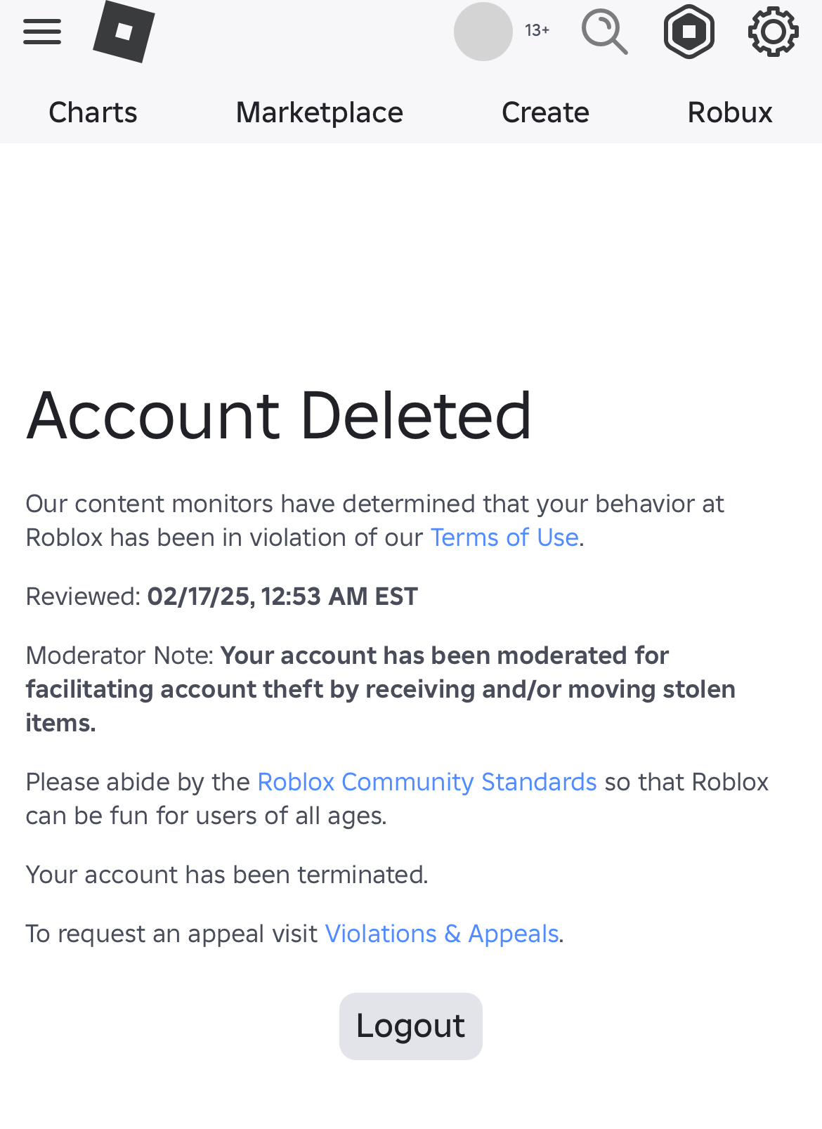 Unfair Account Termination - Platform Usage Support - Developer Forum | Roblox