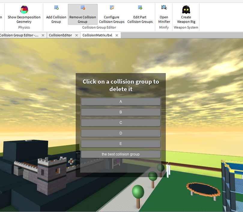 Collision Group Editor Plugin - Creations Feedback - Developer Forum | Roblox