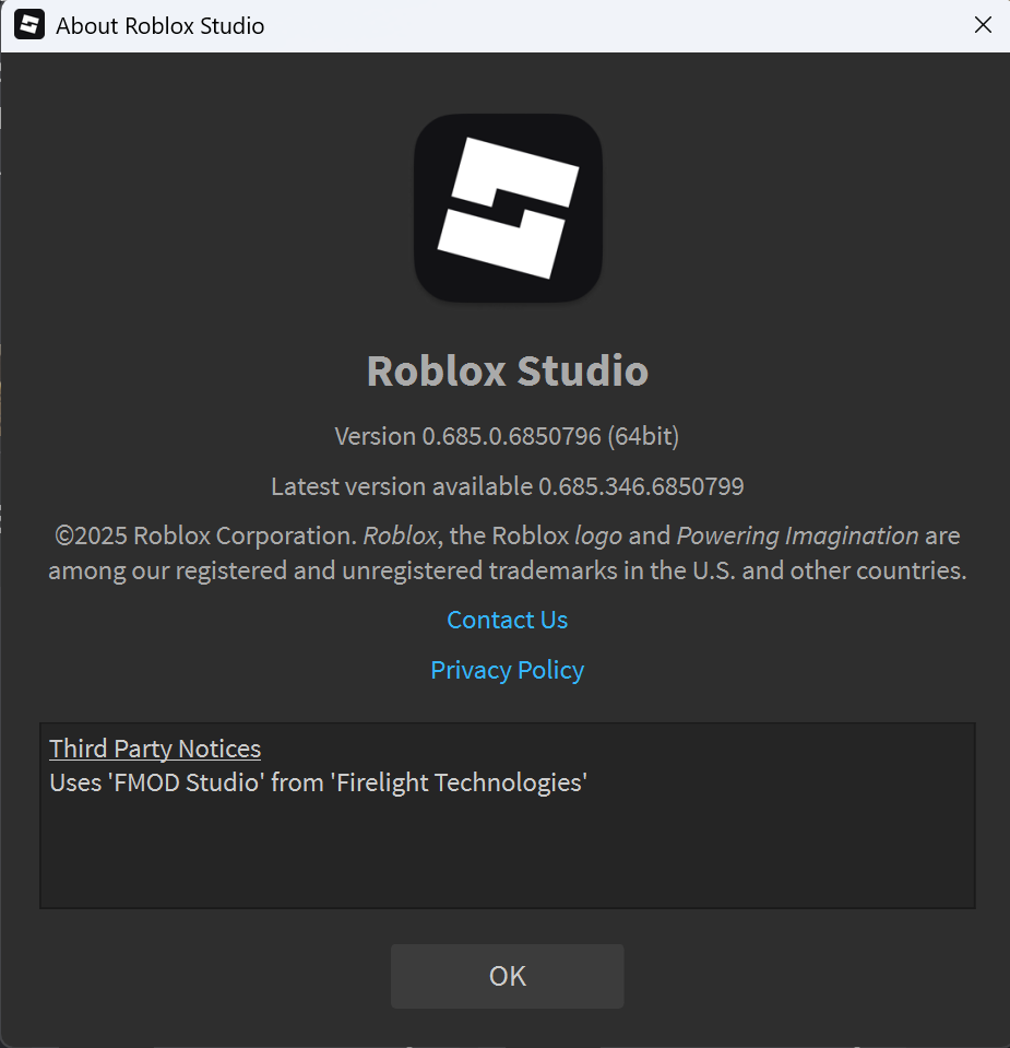 Cannot Open Roblox Studio After Update Version 0.685.346.6850799 ...