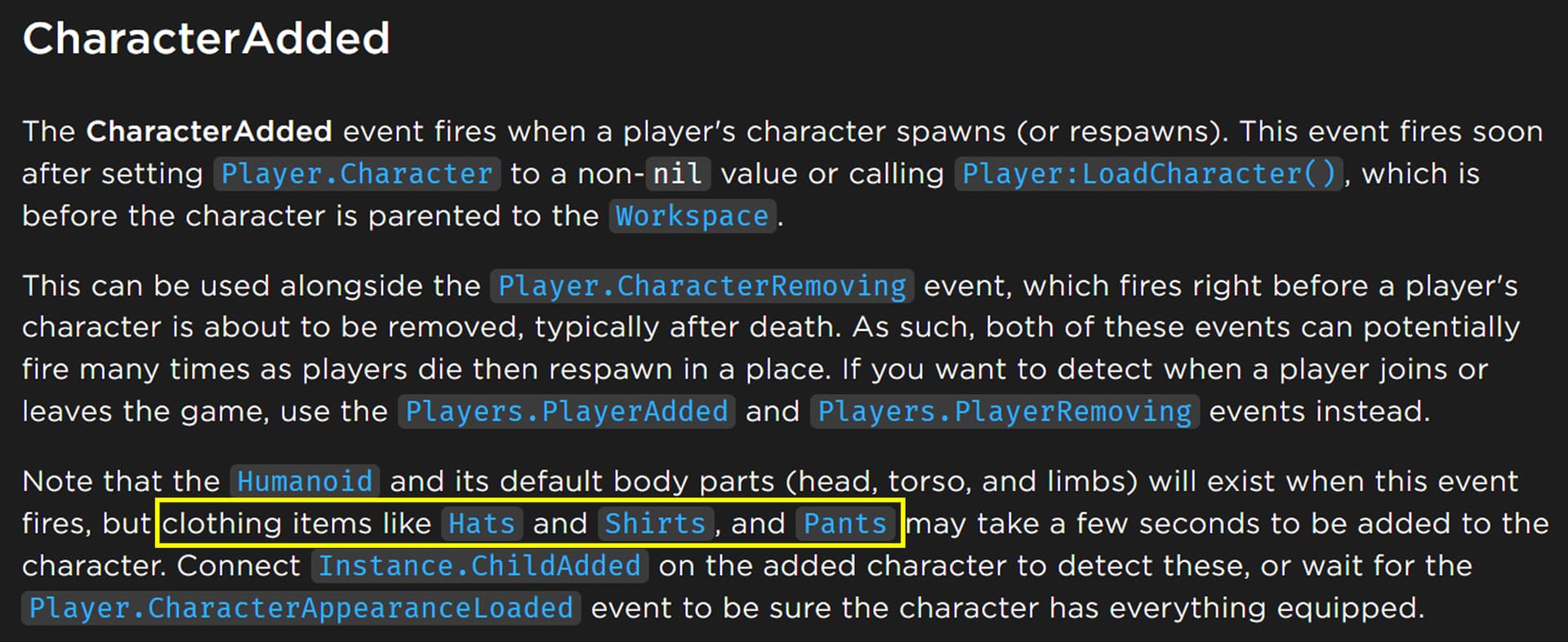 Typos & Minor Edits Mega-thread - Documentation Issues - Developer Forum | Roblox