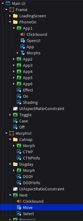 Camera stuck when trying to change it's position from one part to another using GUI buttons ...