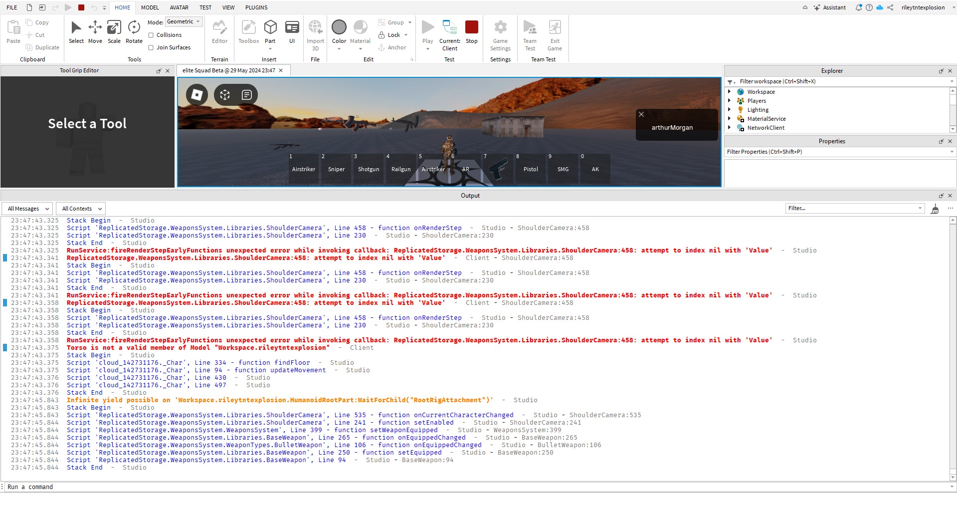 Need help with custom StarterCharacters guns not working - Scripting Support - Developer Forum ...