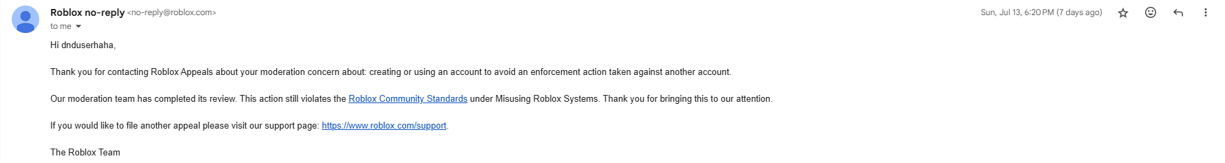 Wrongly Banned Creating Or Using An Account To Avoid An Enforcement Action Taken Against