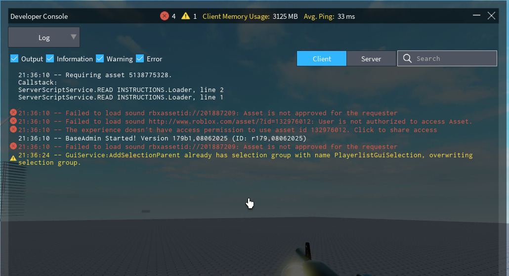 GuiService:AddSelectionParent throws warning due to duplicate "PlayerlistGuiSelection" group ...
