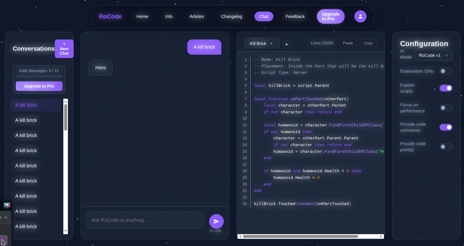 [BETA] RoCode – The AI Coding Assistant built specifically for Luau ...