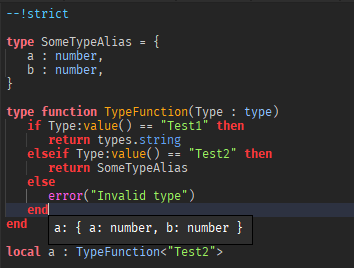 How do you make a function signature that takes in a type name as a string, and returns that ...