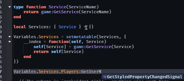 Autocomplete for services in a metatable - Scripting Support - Developer Forum | Roblox