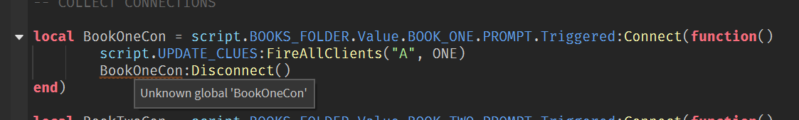 Cannot diconnect, unknown global - Scripting Support - Developer Forum | Roblox
