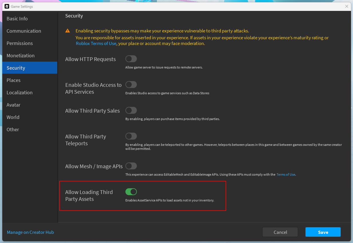 Loading Third-Party Model Assets In-Experience - Announcements - Developer Forum | Roblox