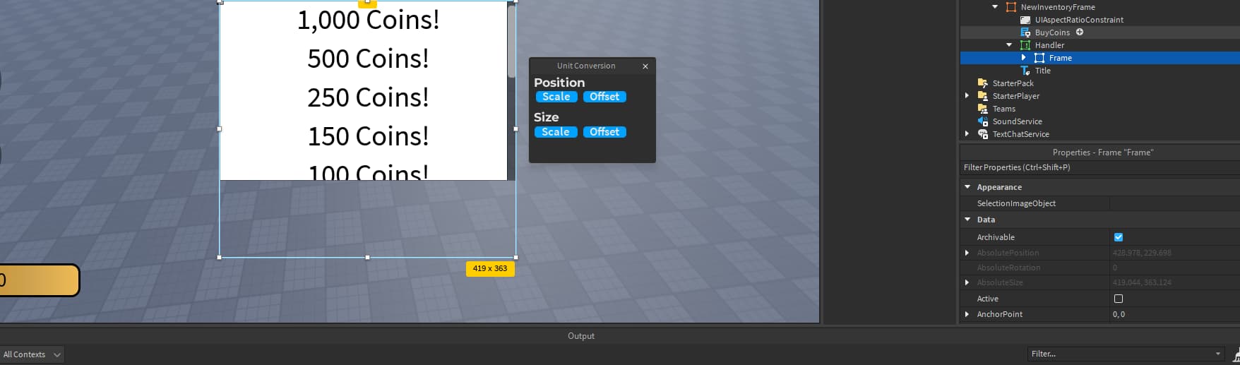 Scrolling Frame Scaling - Platform Usage Support - Developer Forum | Roblox