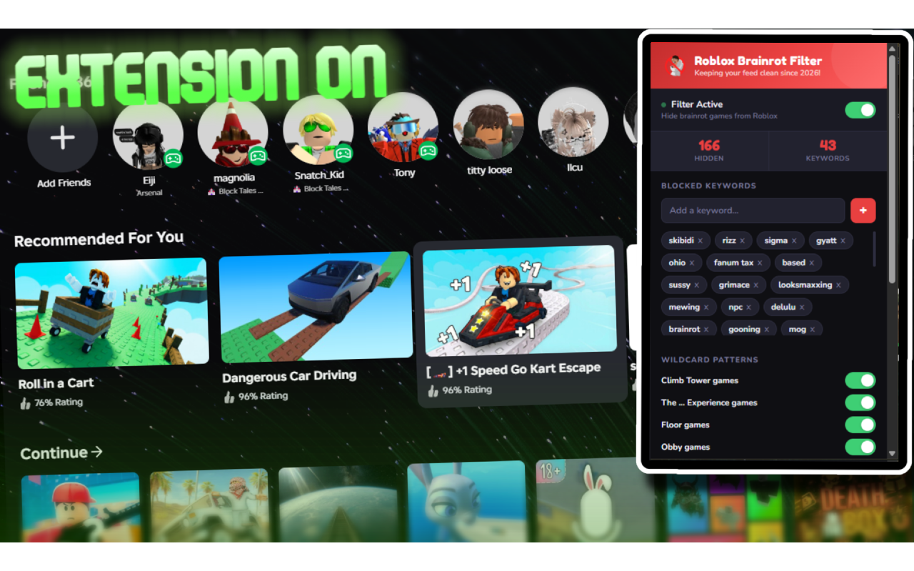 NEW EXTENSION TO FILTER OUT AND HIDE BRAINROT AND AI SLOP GAMES FROM ...