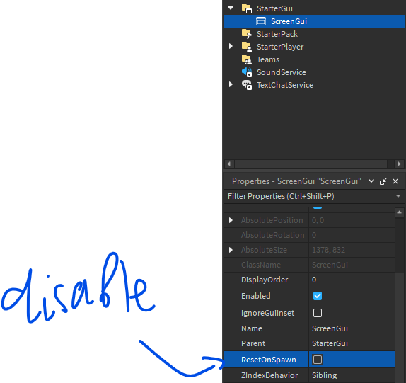 How To Disable The Default Ui Loading From Character Spawning In Scripting Support 4820