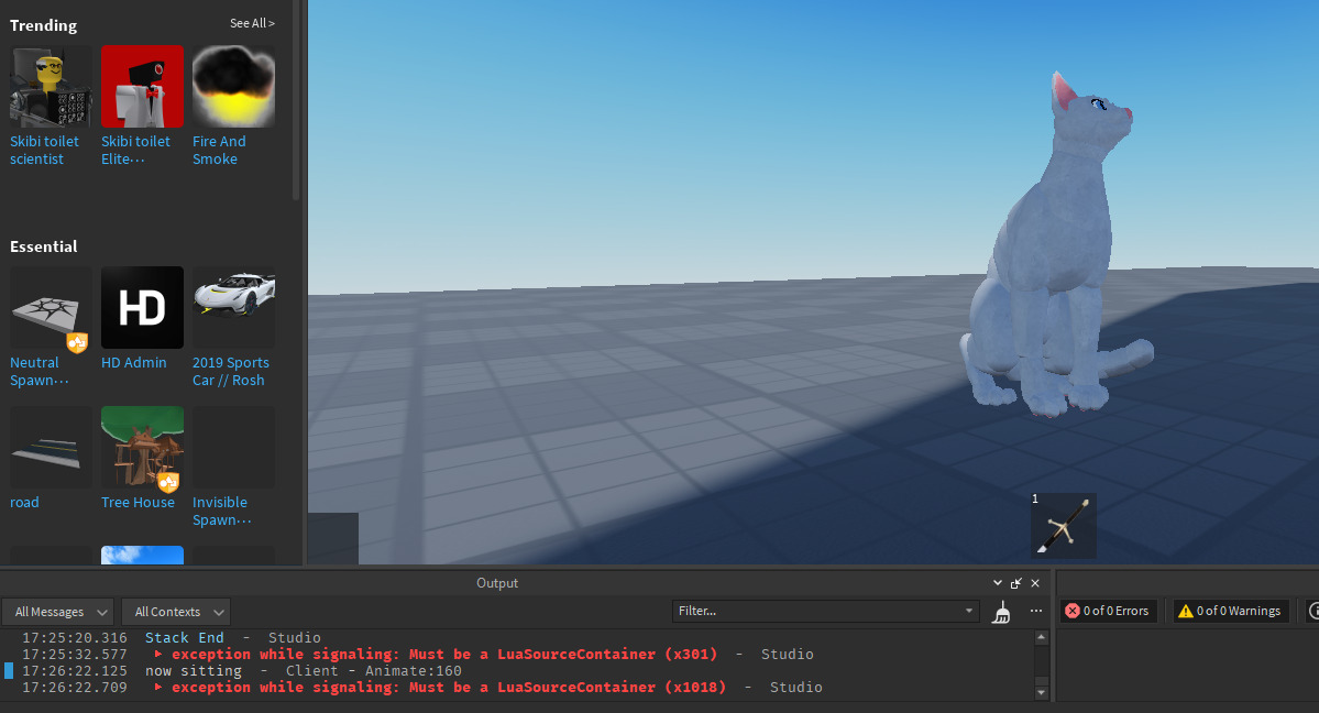 Exception while signaling: Must be a LuaSourceContainer (causing ...