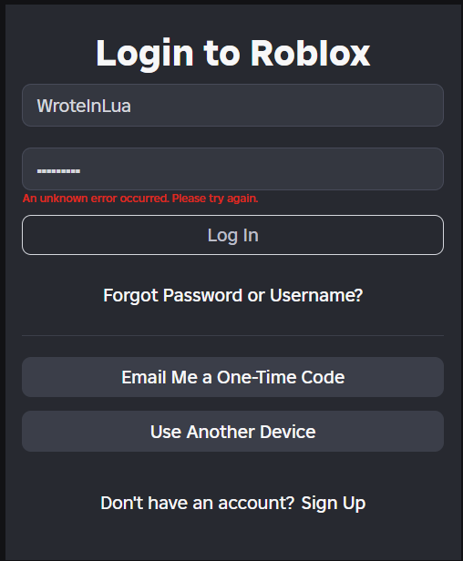 Error when attempting to login to mobile-created account - Roblox Application and Website Bugs ...