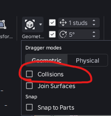 Where do you toggle collisions in Roblox Studio - Platform Usage ...