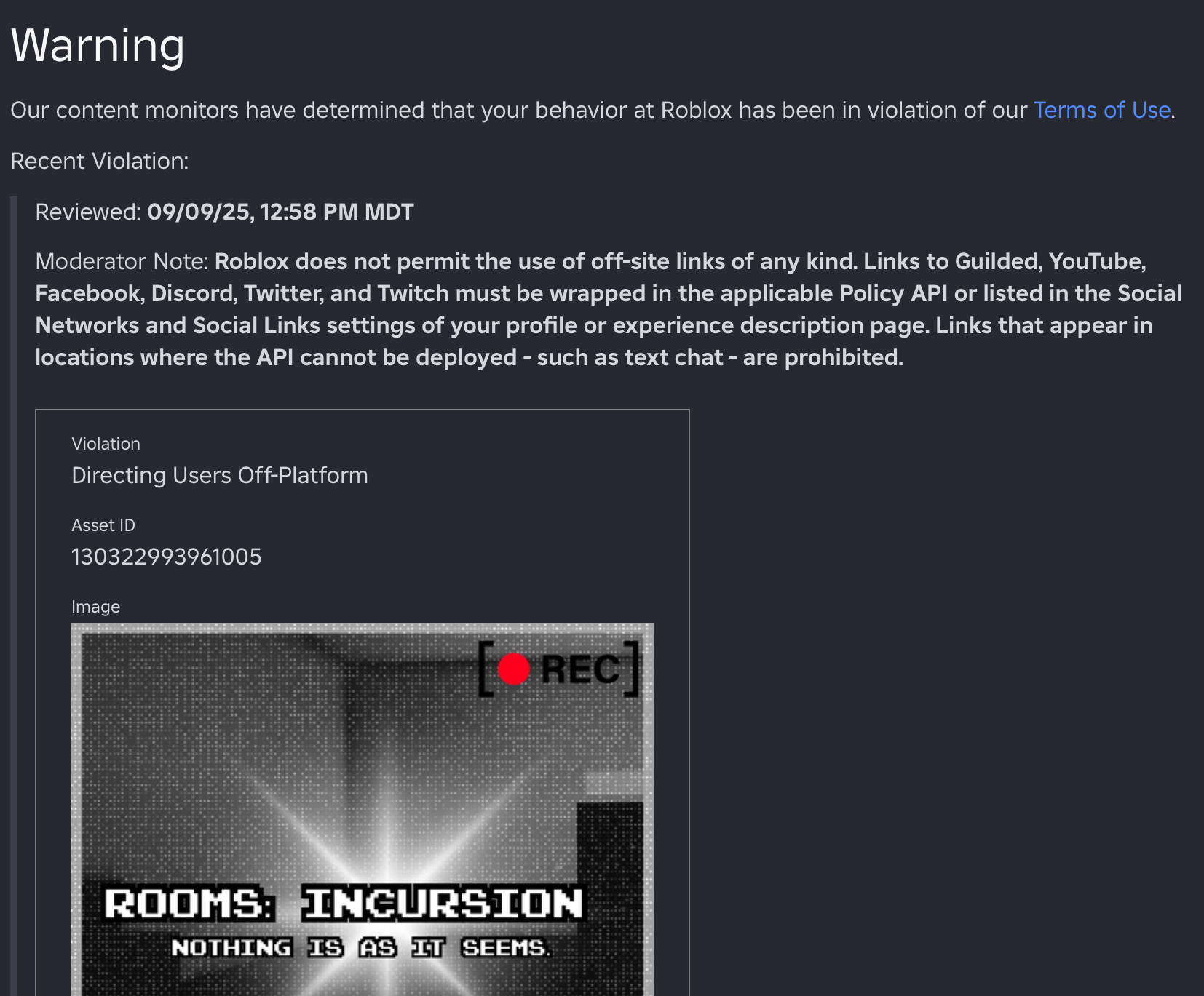 Got A Warning From Roblox For A Ridiculous Reason - Platform Usage ...