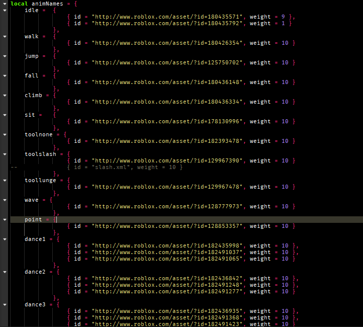 Roblox Character's animation tab has a unused line of code - Other Bugs ...