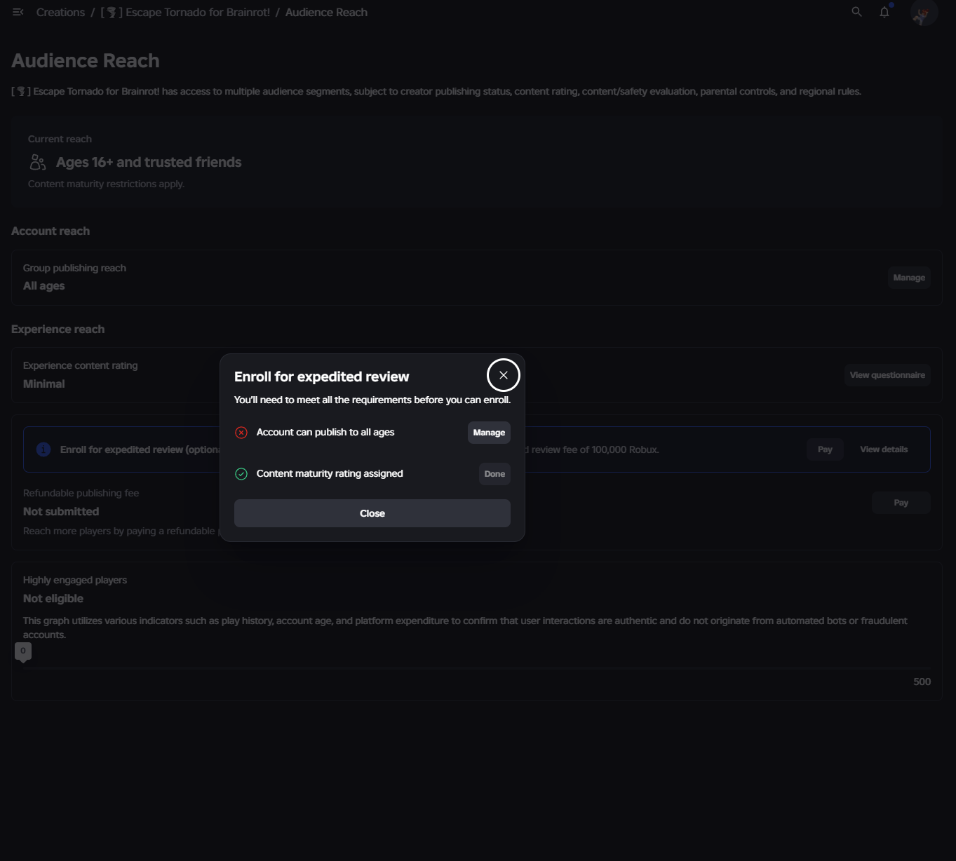 Game locked to 16+, What is expedited review? - Platform Usage Support ...