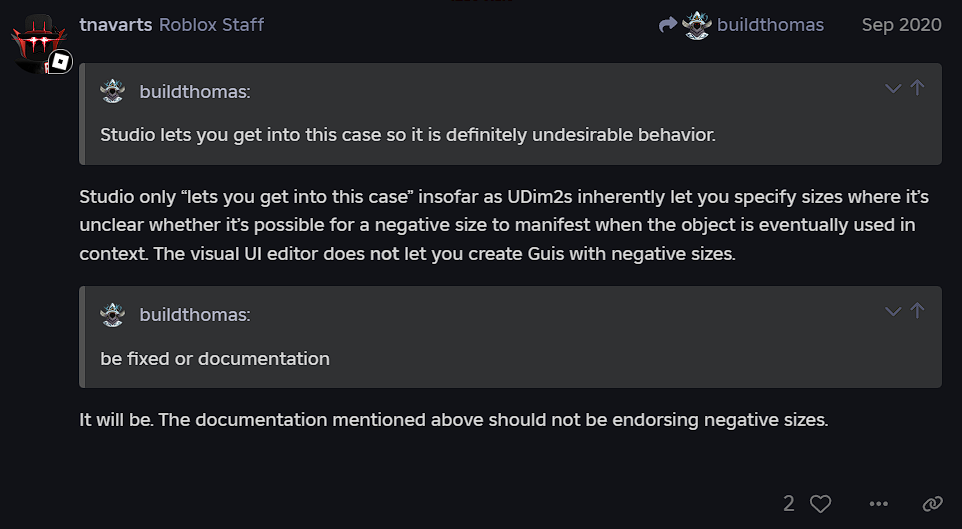 Negative Size Behavior with GUI Objects - Studio Bugs - Developer Forum ...