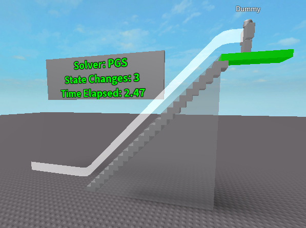 Humanoids have problems walking up stairs when using the PGS solver ...