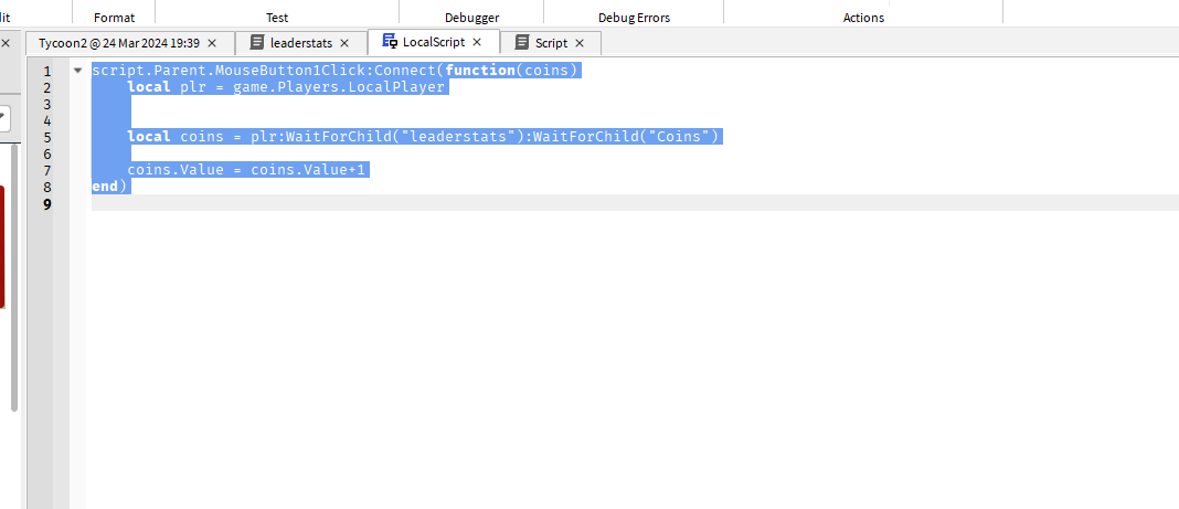 Leaderstats not decreasing when i have enough coins, saying "i cant afford it" - Scripting ...