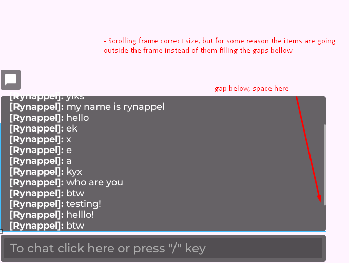 Scrolling frame items are being pushed out of bounds - Scripting Support - Developer Forum | Roblox