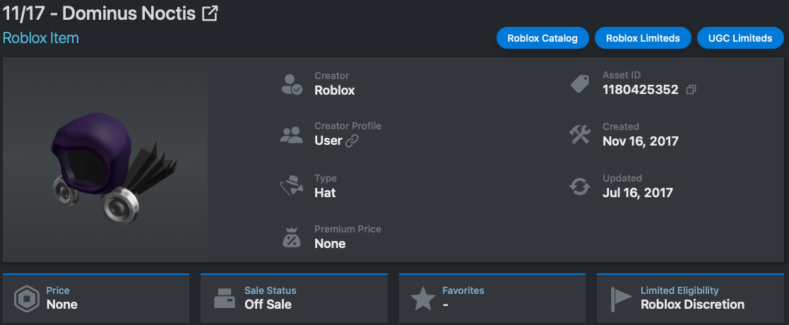 Officially release the hidden Catalog asset "11/17 - Dominus Noctis ...