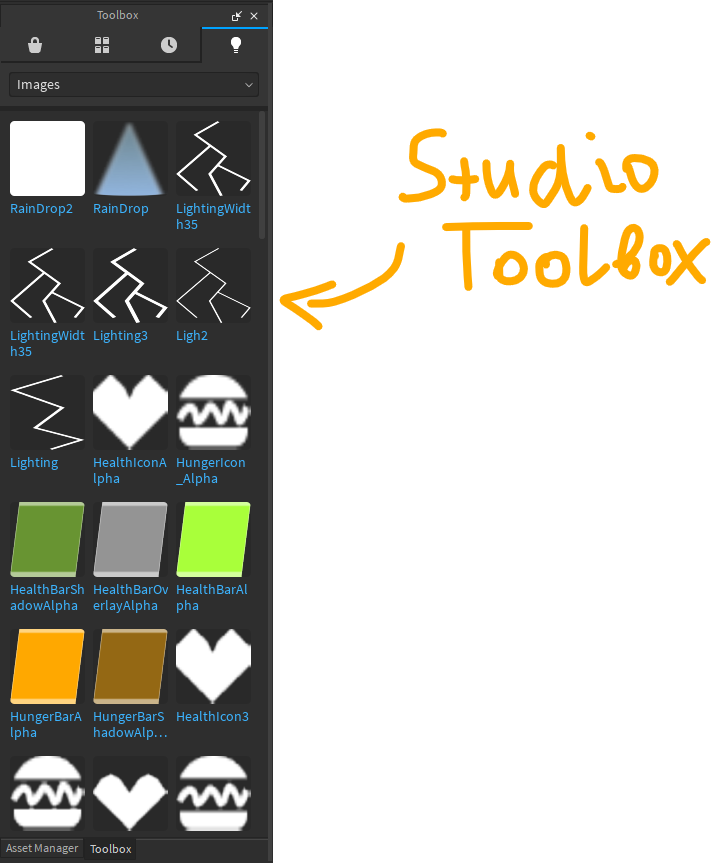 Cannot display icons unless they appear in the Studio Toolbox - Studio ...