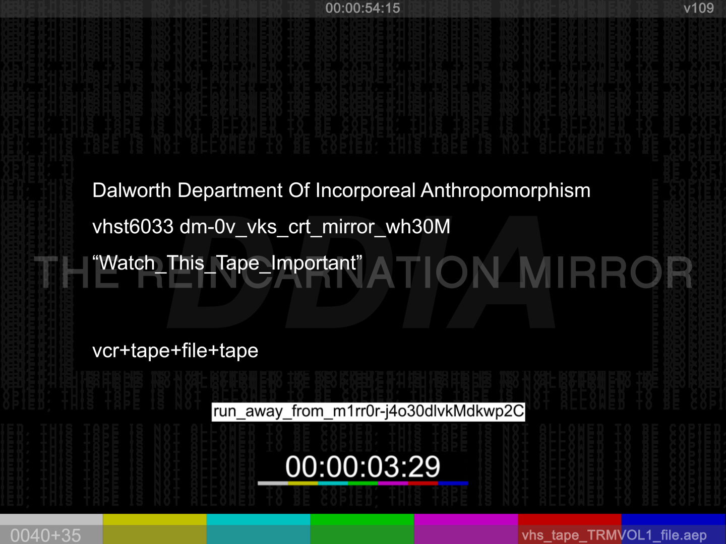 The Reincarnation Mirror: Analog Horror VHS Tape - Creations Feedback ...