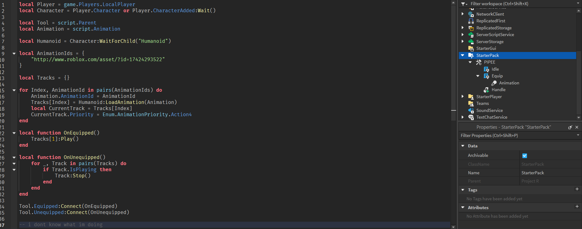 Help With Tool Equip Animation Scripting Support Developer Forum Roblox 