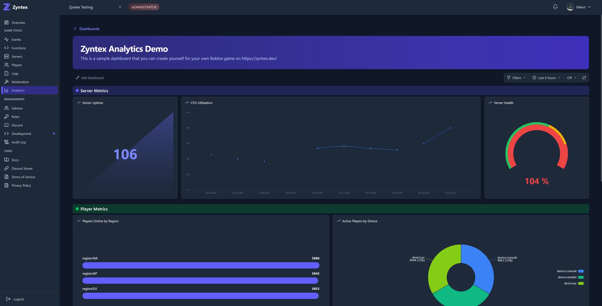 Zyntex - The real-time Roblox dashboard for moderation, logs, and ...