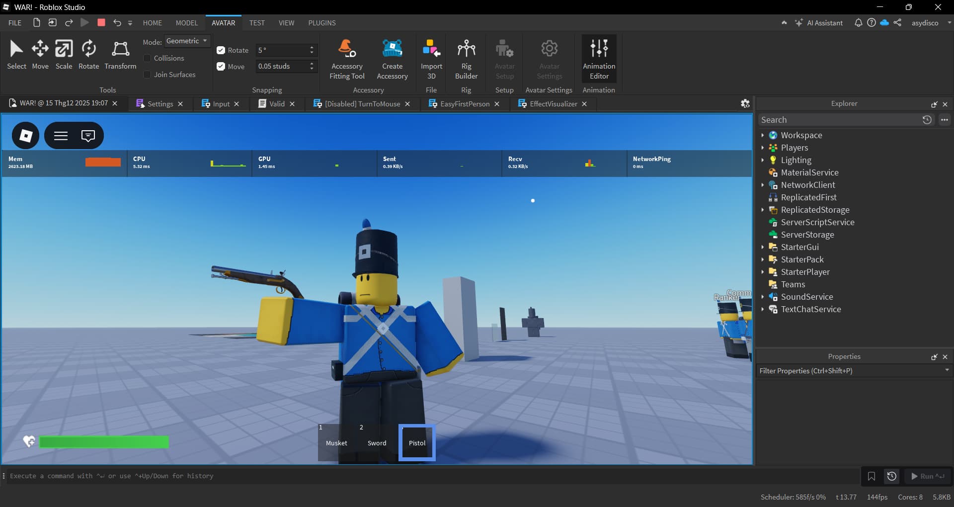 Tool animation is different while playing in game/in workspace - Art ...