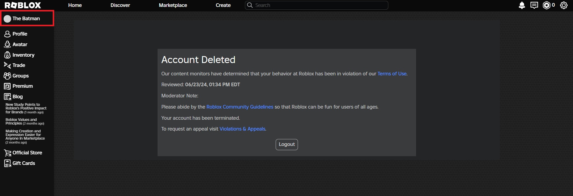 Very weird account deletion - Platform Usage Support - Developer Forum | Roblox