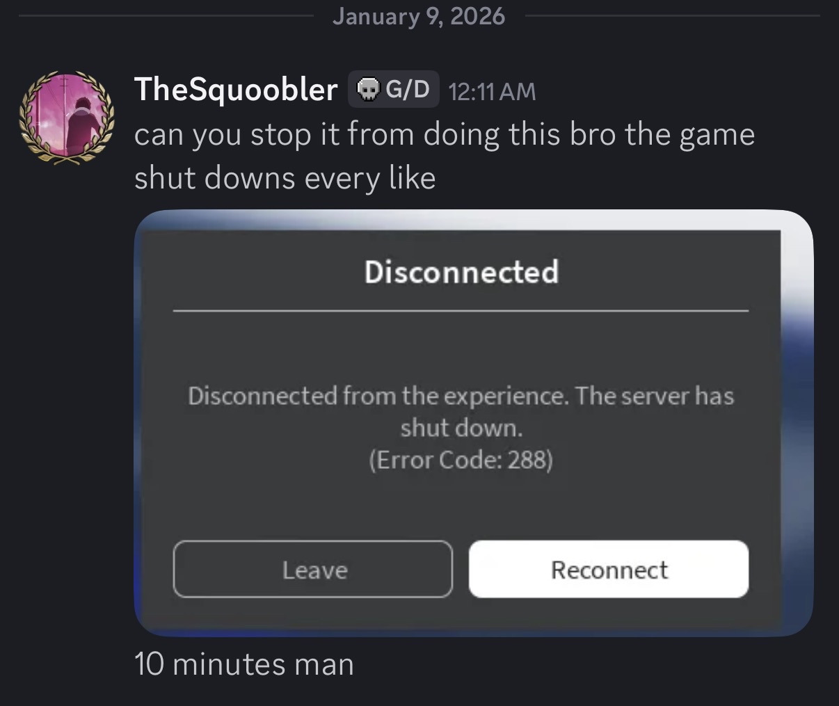 Servers are randomly shut down with error code 288 - Engine Bugs ...