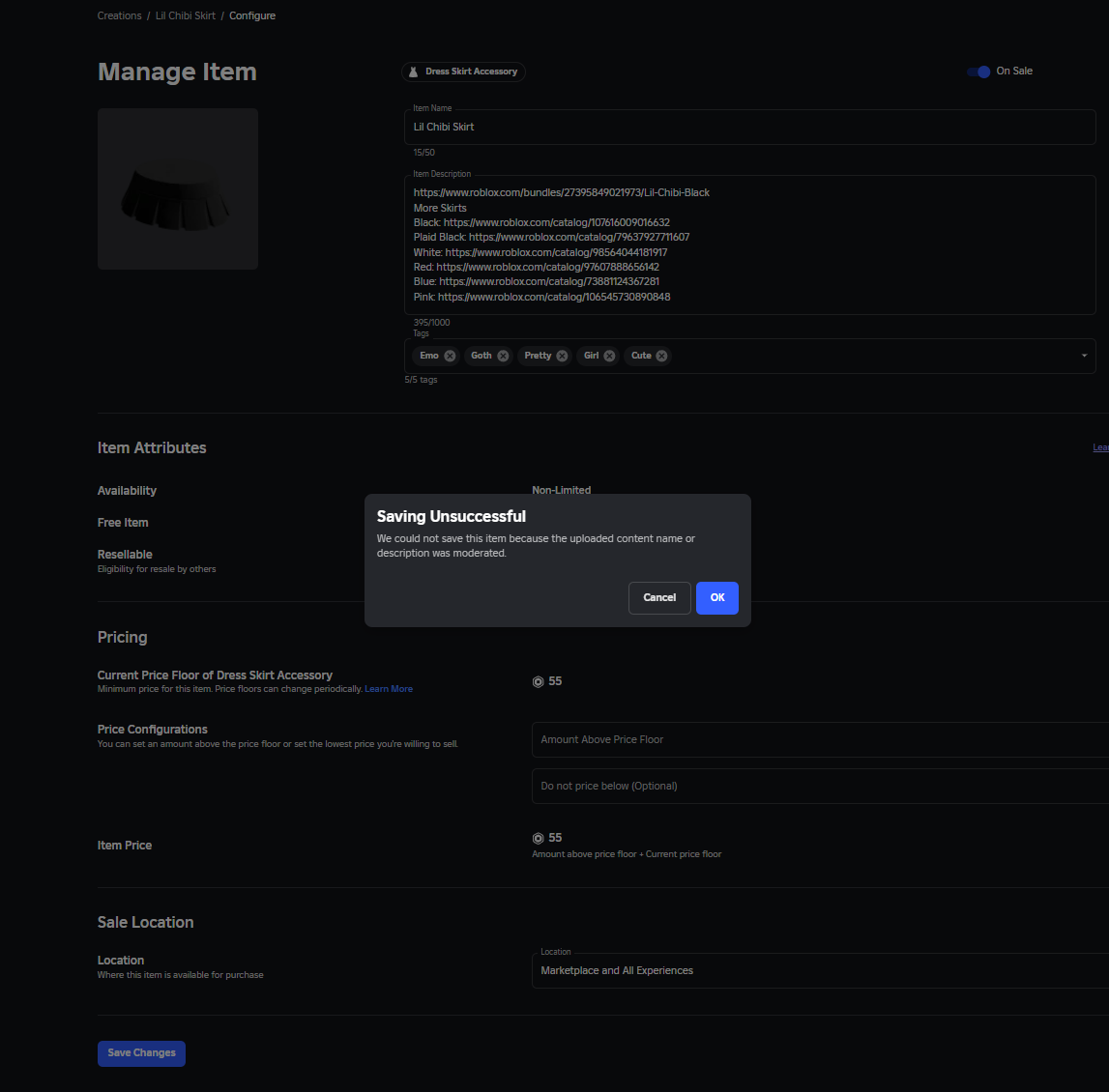 Roblox Bundles Links get filtered in descriptions of items - Roblox Application and Website Bugs ...