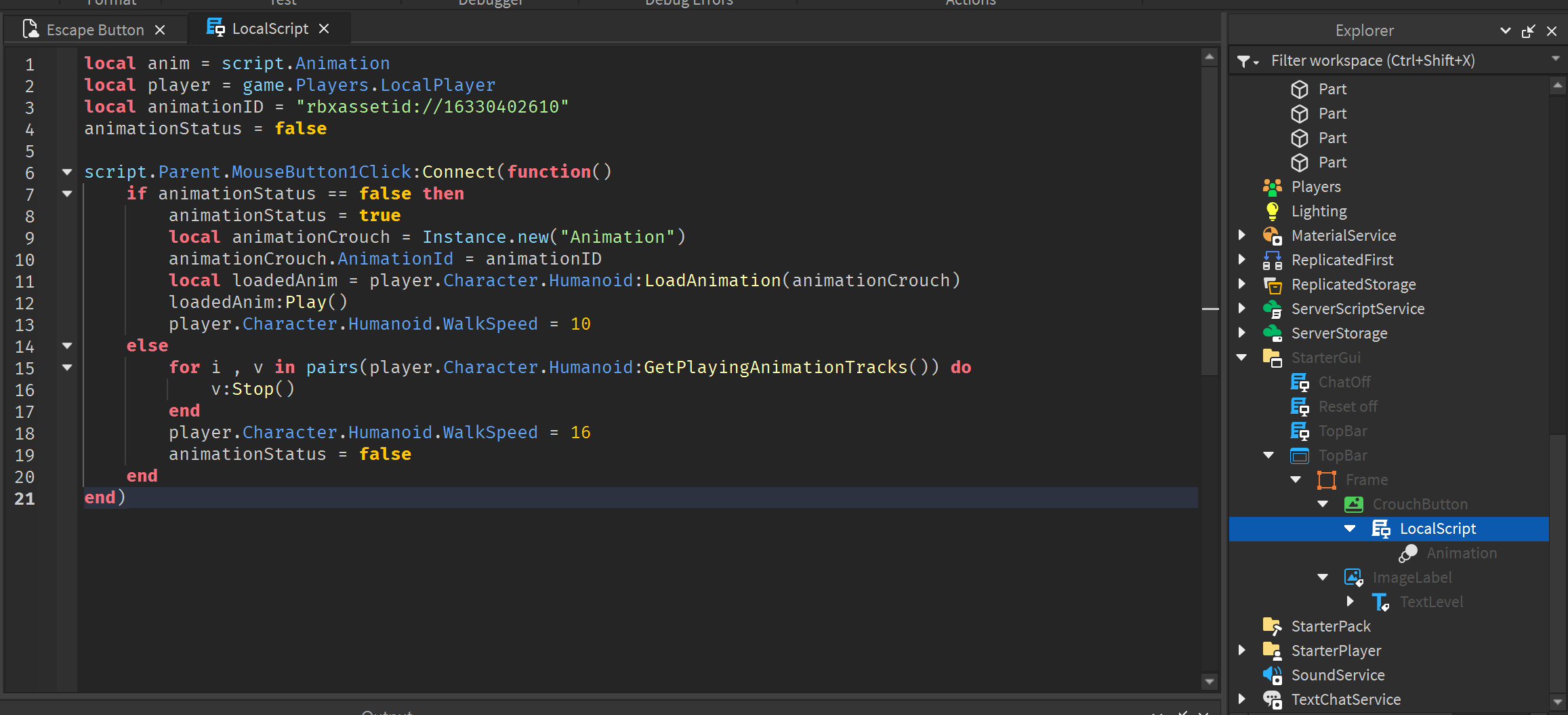 Crawl won't let players fit through small spaces - Scripting Support - Developer Forum | Roblox