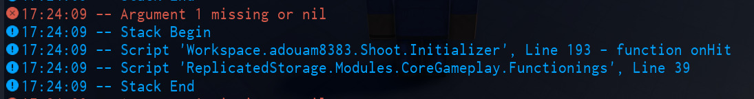 I can't understand where does my bug come from? I've tried a load of fixes - Scripting Support ...