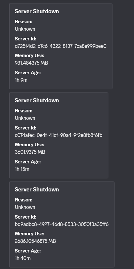 Servers randomly shutdown for no apparent reason (Error Code 288 ...